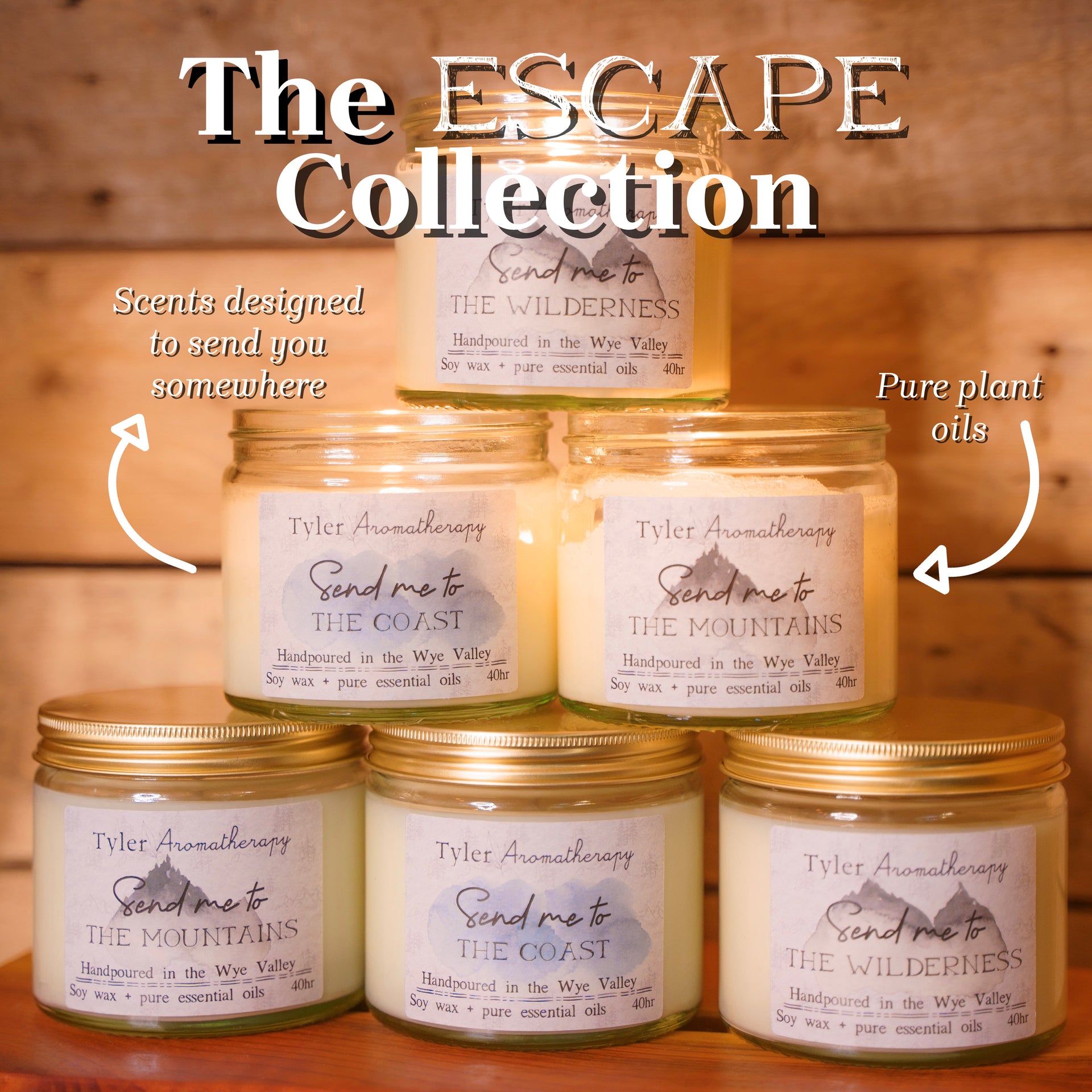 The Escape candle set - soy essential oil candles – Tyler Aromatherapy Ltd