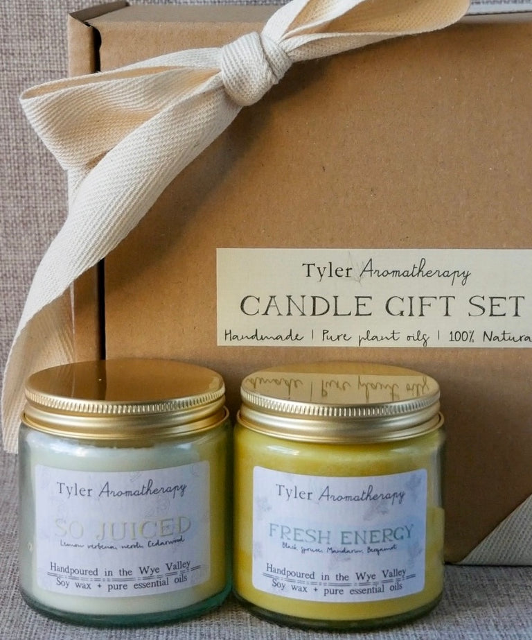 Energising candle gift set - mood boosting scents – Tyler Aromatherapy Ltd