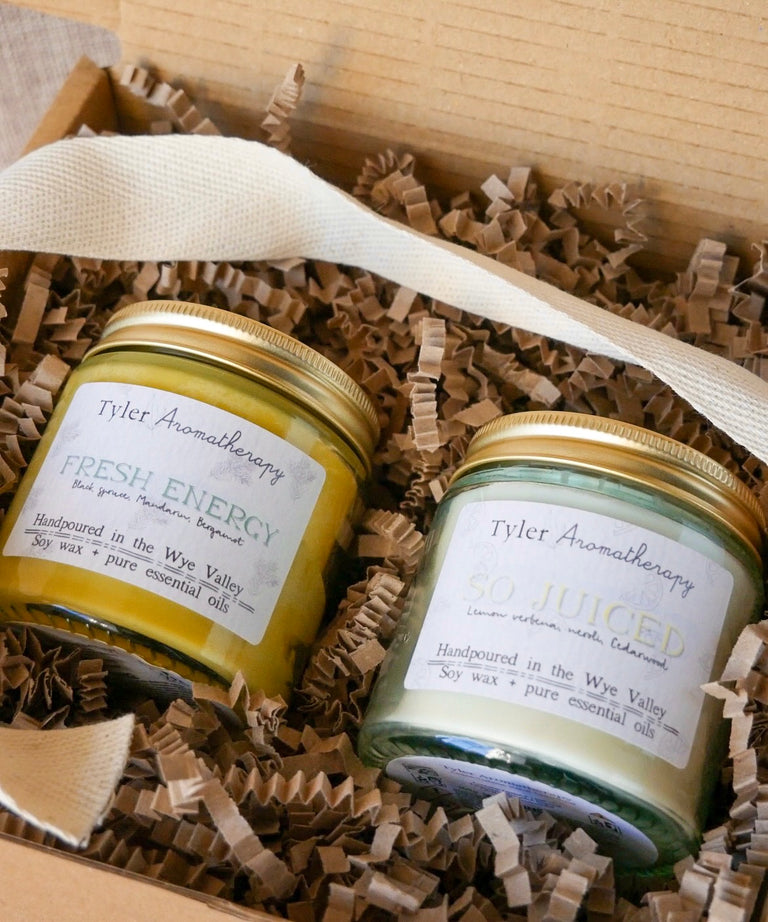 Energising candle gift set - mood boosting scents – Tyler Aromatherapy Ltd