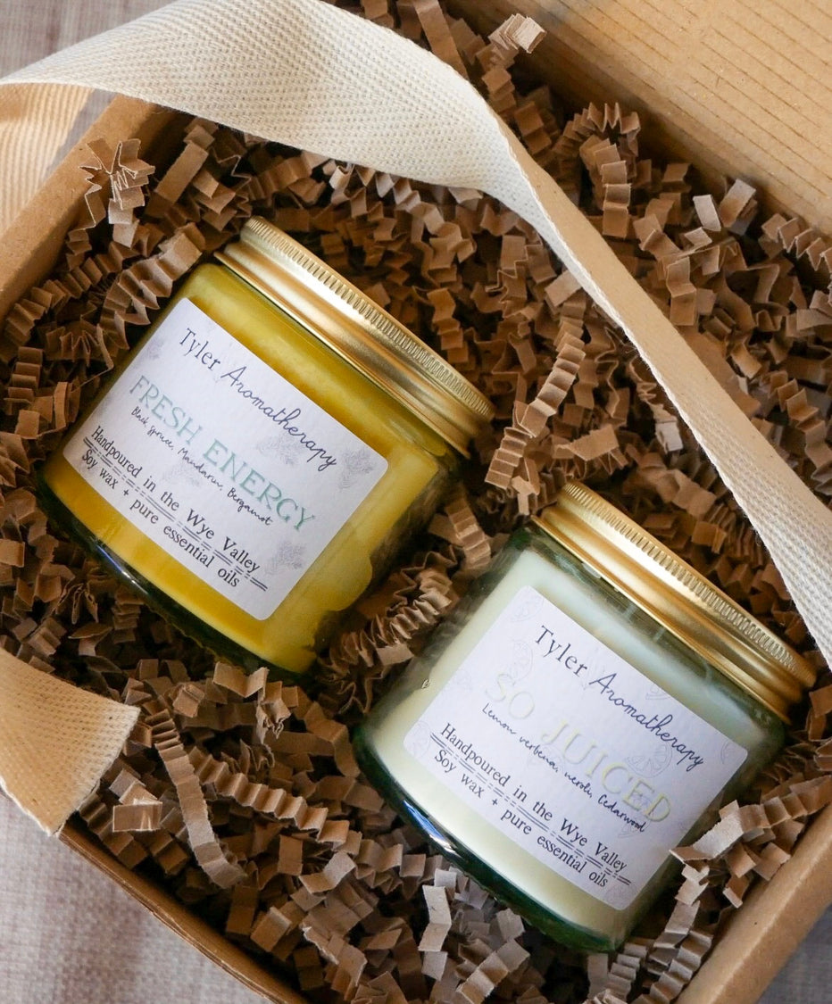 Energising candle gift set - mood boosting scents – Tyler Aromatherapy Ltd